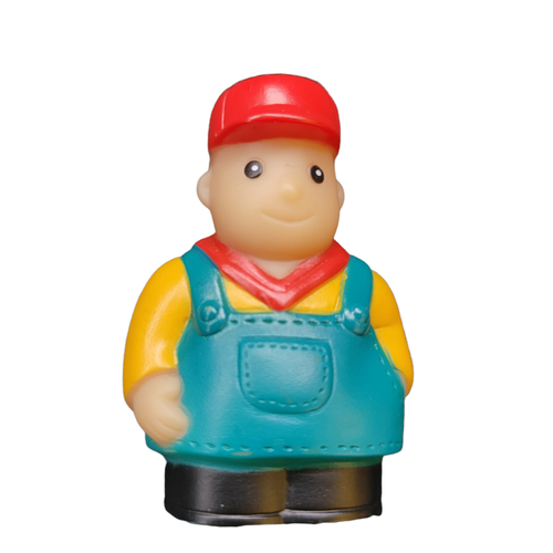 Battat Big Red Barn Farmer Unisex Kids Blue Plastic Rubber Toy or Cake ...