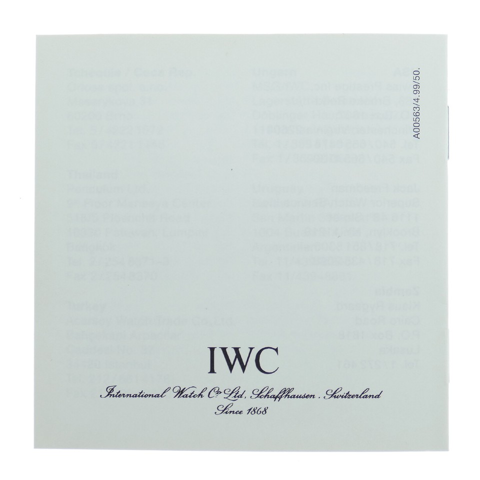 IWC WATCH SERVICE BOOKLET | eBay