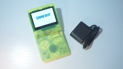 Clear Lime Green Nintendo Game Boy Advance SP GBA SP System with v5 IPS ...
