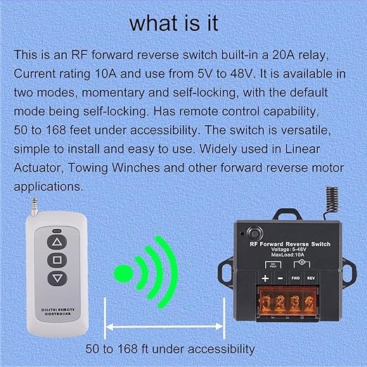 Wireless Winch Remote Control for Truck/ATV/SUV - 168ft Range Forward ...