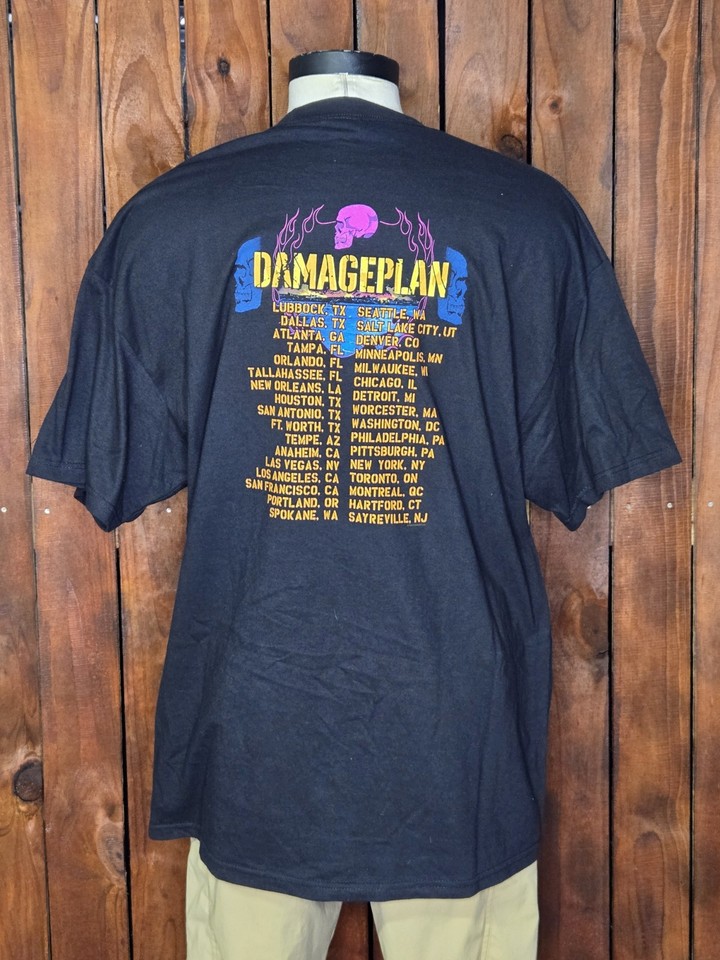 Vintage 2004 Damageplan Devastation Tour Nekkid Lady Shirt 2XL Dimebag ...