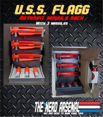 USS FLAGG RETROFIT MISSILE Rack and set of 3 missiles | eBay