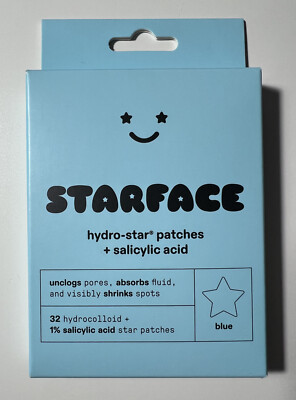 Starface Hydro-Star Patches + Salicylic Acid 32ct. Blue Stars New in ...