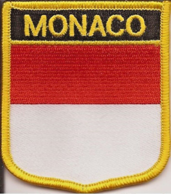 MONACO SHIELD FLAG EMBROIDERED PATCH -- IRON-ON -- NEW 2.5" x 2/75" | eBay