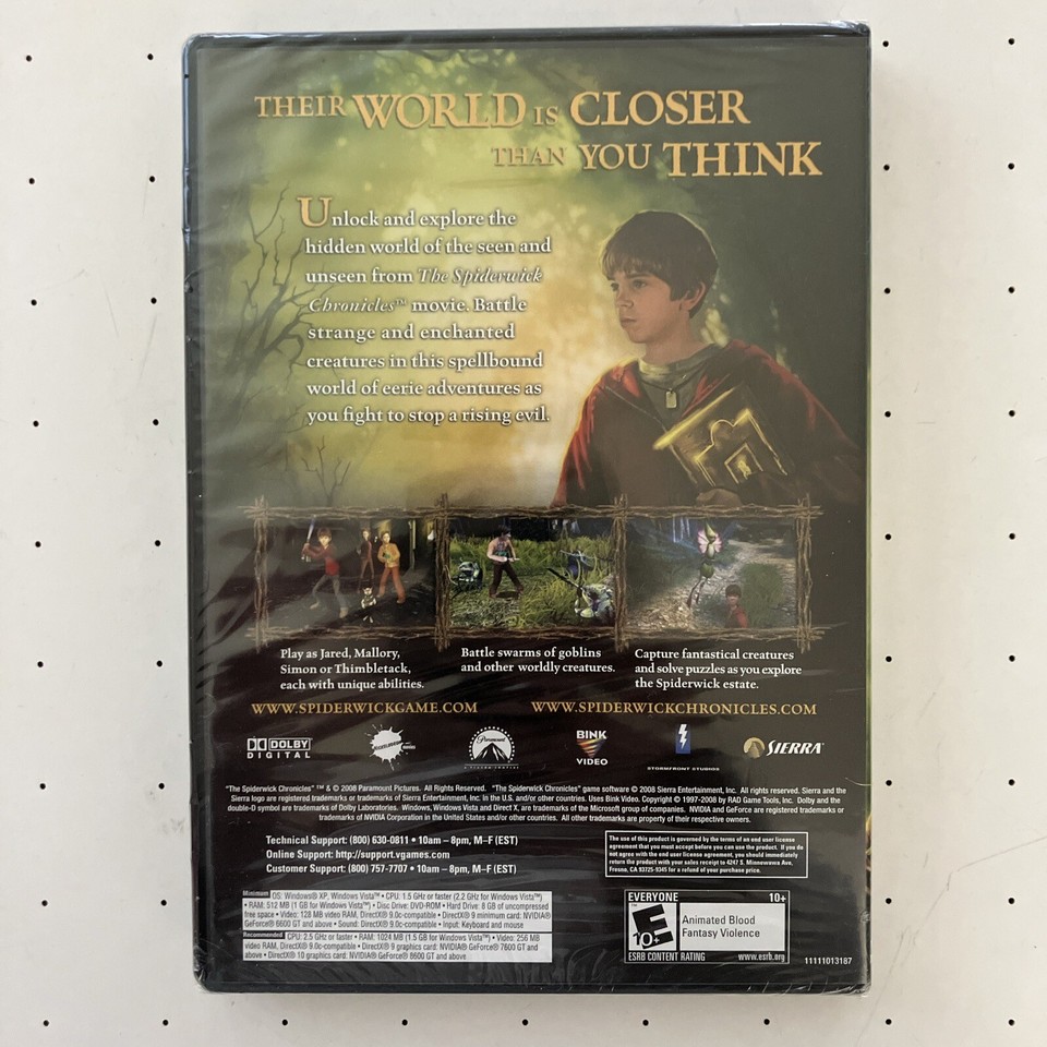 The Spiderwick Chronicles Game PC DVD BRAND NEW!!! | eBay