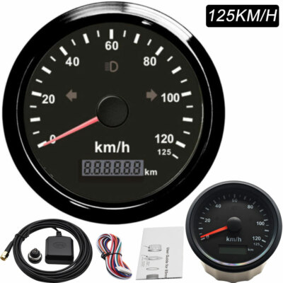 Waterproof 85mm Car Vehicles GPS Speedometer Odometer 0~125km/h 12/24V ...
