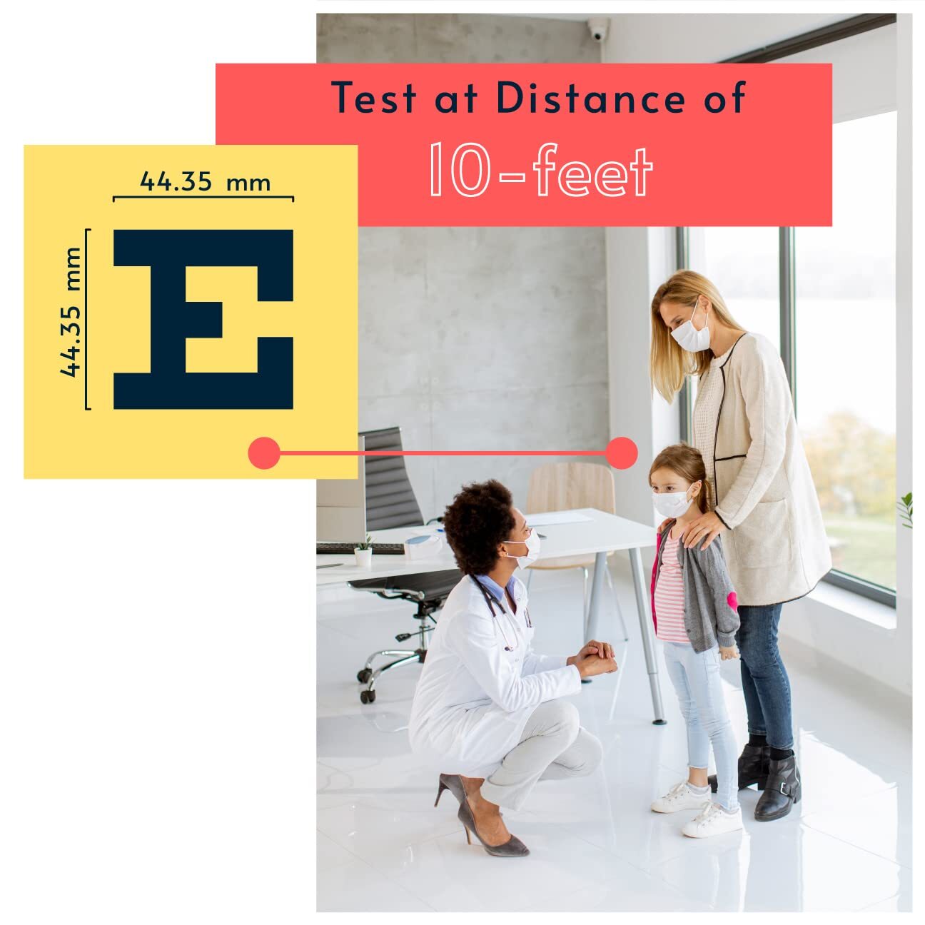 Snellen Eye Chart for Vision Exams at 10 Ft Distance Accurate Tool | eBay