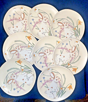 Target Threshold Salad Plates 9” Melamine Easter Bunny Rabbit Set /8 | eBay