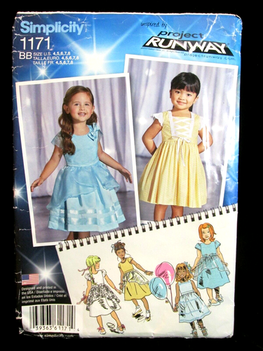 Simplicity 1171 Girls Dress Pattern Style Variations Sizes 4 - 8 ...