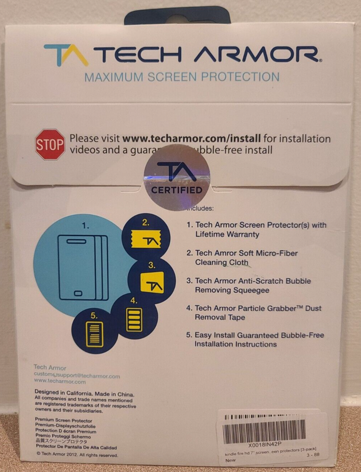 Tech Armor screen protector kindle fire HD 7”/ HD Kids 7" Antiglare 3 ...