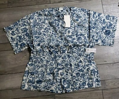 joie Women's Plus Size Renae B Top in Porcelain and Indian Teal 3XL ...