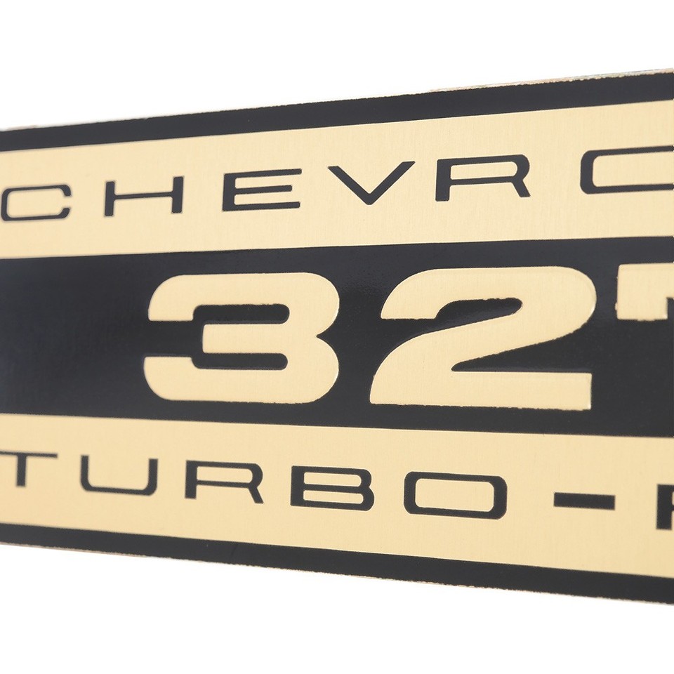 327 Turbo-Fire Valve Cover Decal; without Horsepower Rating; Black and ...
