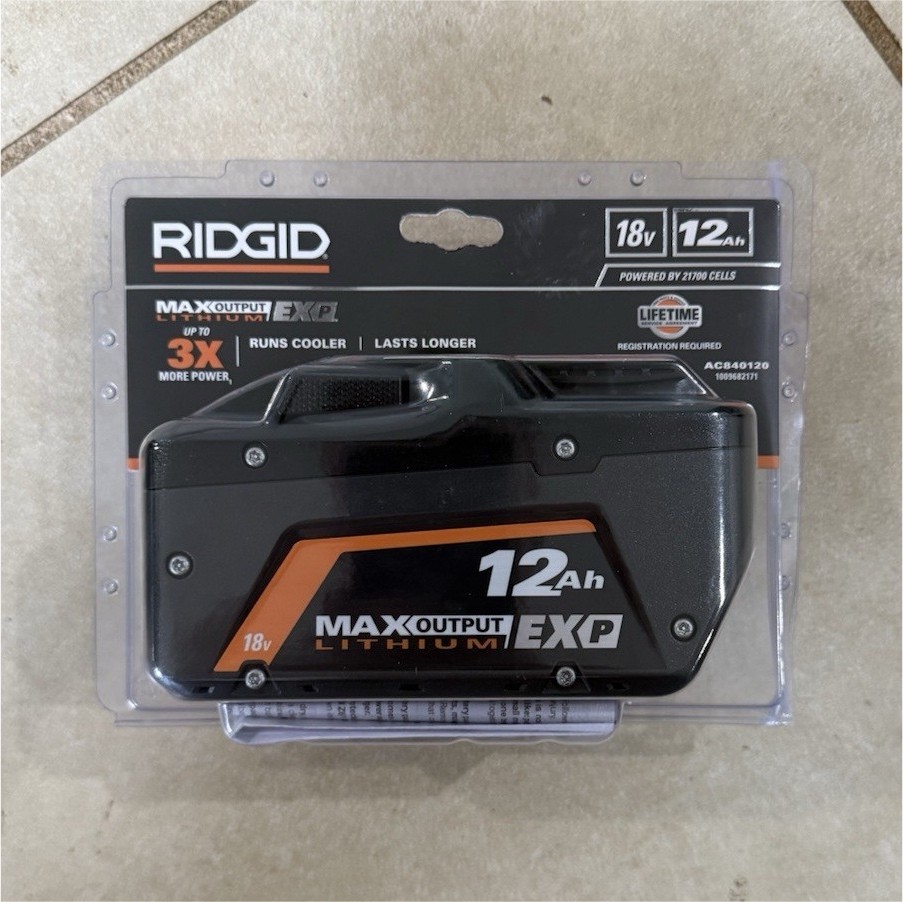 RIDGID 18V 12Ah Max Output EXP Lithium-Ion Battery Black AC840129G ...