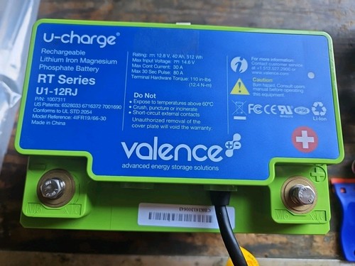 Valence U-Charge U1-12RJ LiFePO4 Battery 12.8V 40Ah – Tested | eBay