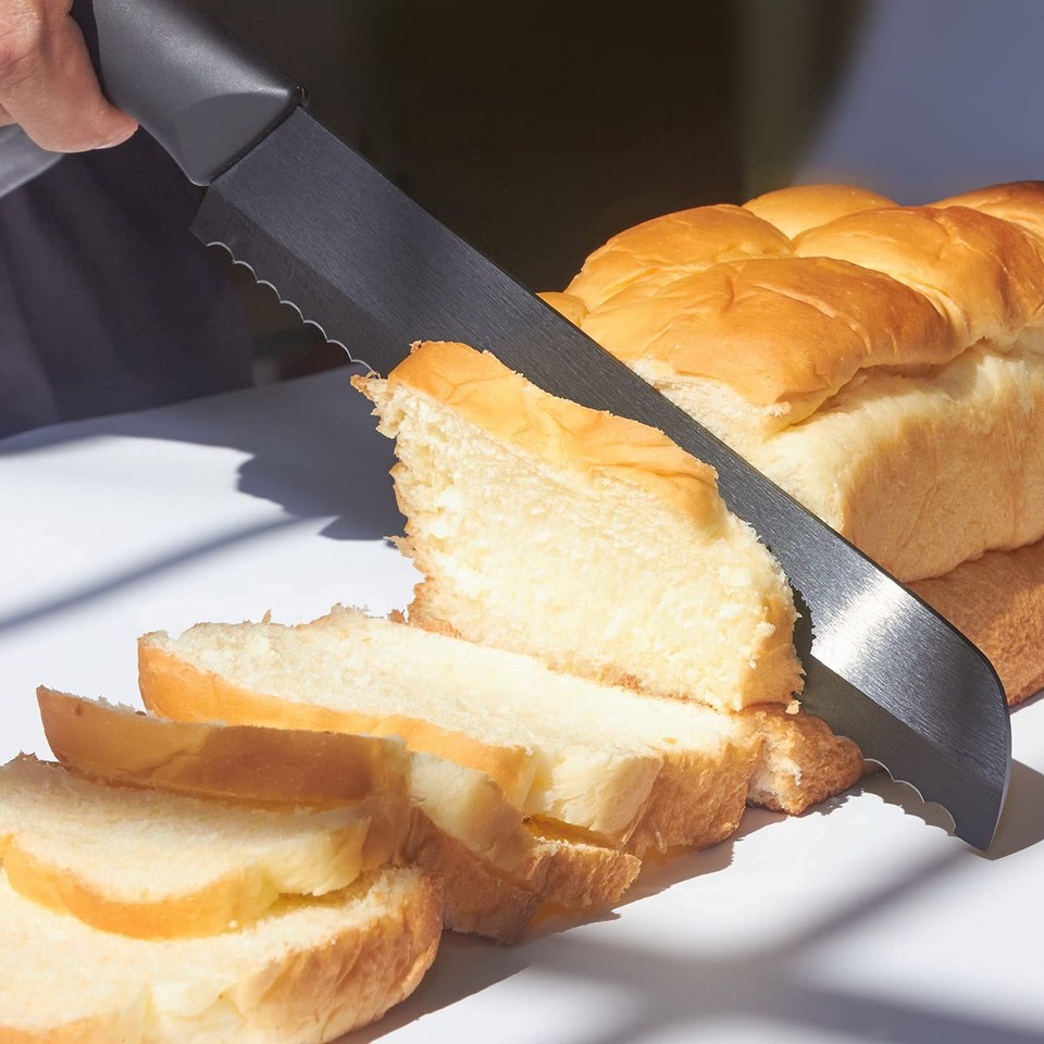 Ceramic Serrated Bread Knife Slicing Knife - 8" Sharp Blade Kitchen ...