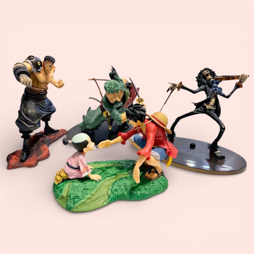 One Piece Figure Set Luffy Momonosuke Zoro Brook Zett Authentic ...