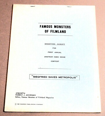 Famous Monsters Shooting Script "Siegfried Saves Metropolis" Warren Pub ...