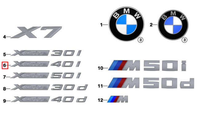 Original BMW X5 G05 X7 G07 Maletero Cubierta Insignia Emblema Cromo ...