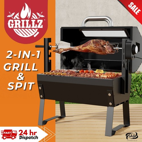 Spit Roaster Portable BBQ Grill Charcoal Smoker Outdoor Electric ...