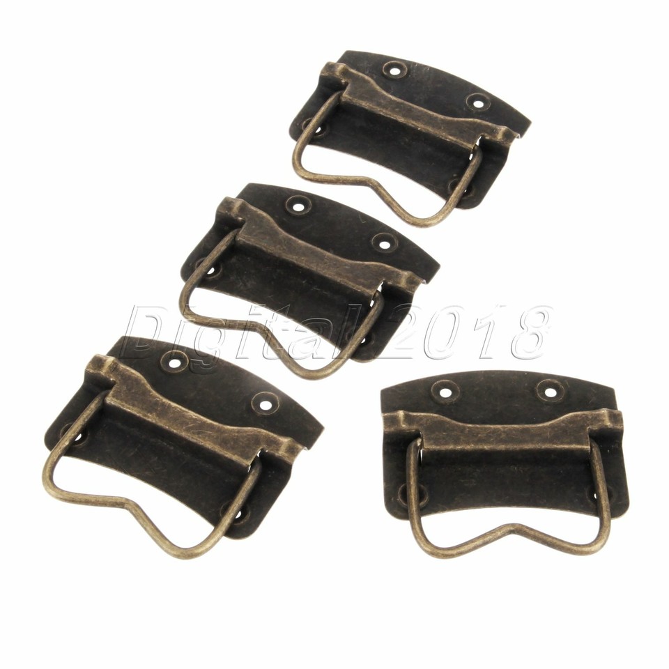 4x Rectangle Retro Drawer Cabinet Knob Ring Drawer Dresser Wardrobe ...