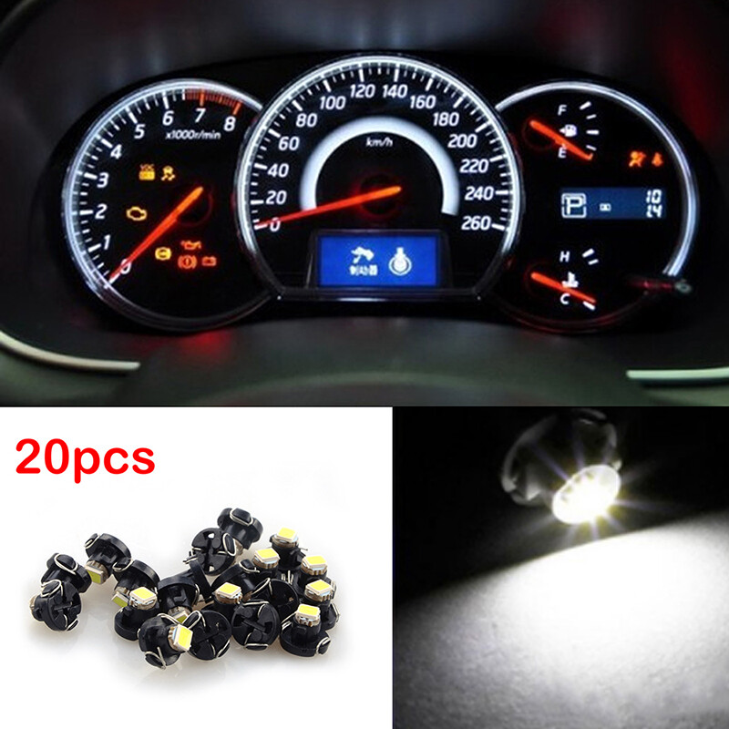 20Pcs T4 T4.2 Instrument LED Bulbs 1SMD Light Neo Wedge Gauge Dash ...