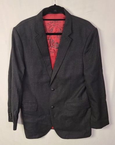 Men’s Express Black Wool Blend Suit Jacket Size 40R | eBay