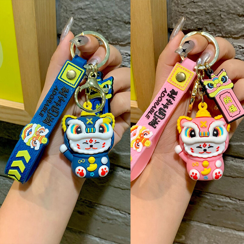 1Pcs Cute Lucky Cat Keychains Cartoon Keychain Pendant Keyring Key ...