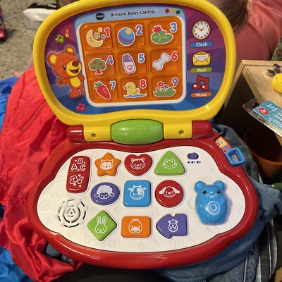 VTech Brilliant Baby Laptop Learning Interactive Travel Kids Light Up ...