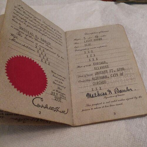 Mathias "Paddy" Bauler 4 passports issued in 1927, 1933, 1937, and 1961 ...