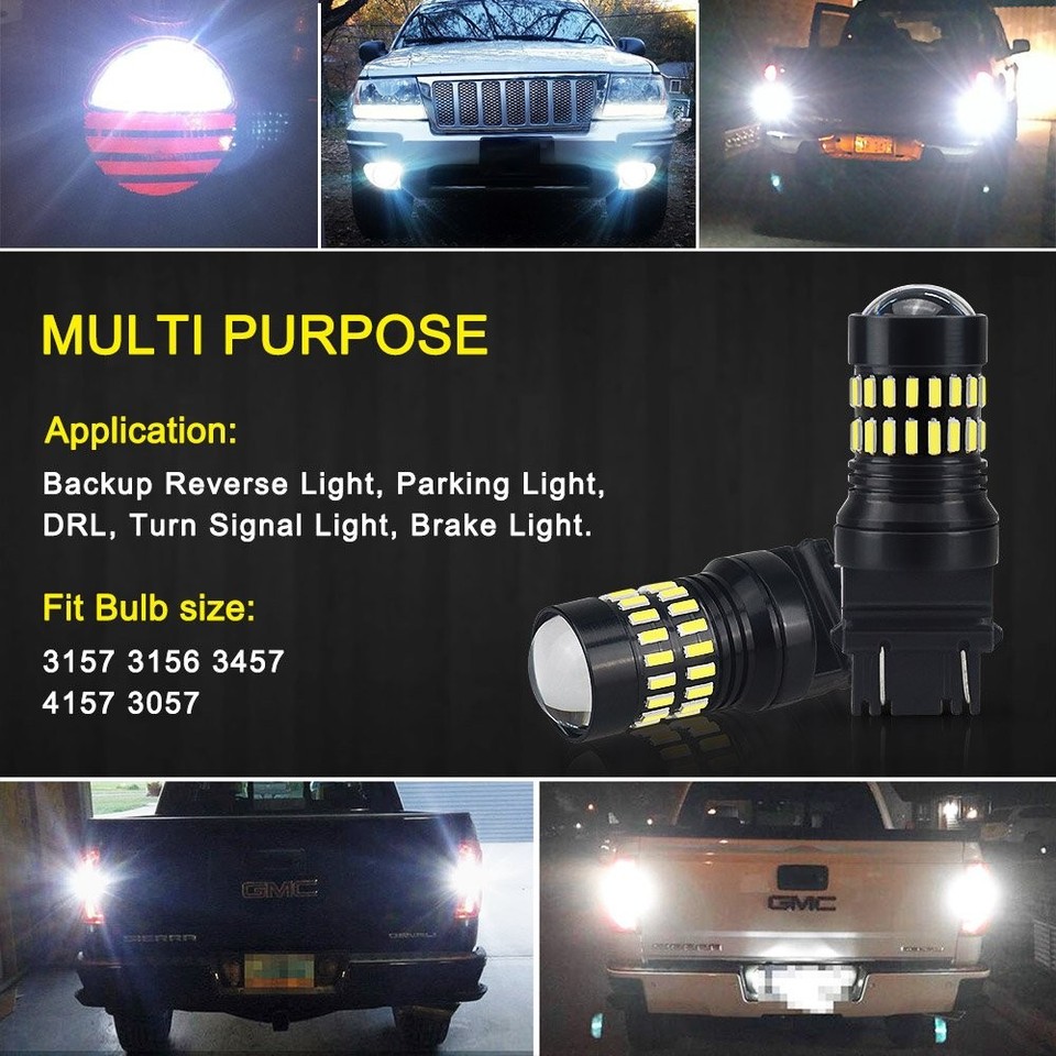 4X AUXITO 3157 3156 3047 Back up Reversing Parking Signal LED White ...