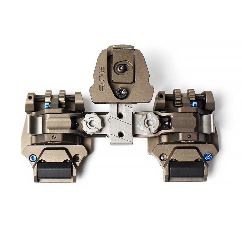 KVC RQE Dual Bridges Helmet NVG Mount W/ OSS Obverse Shoe For PVS14 ...