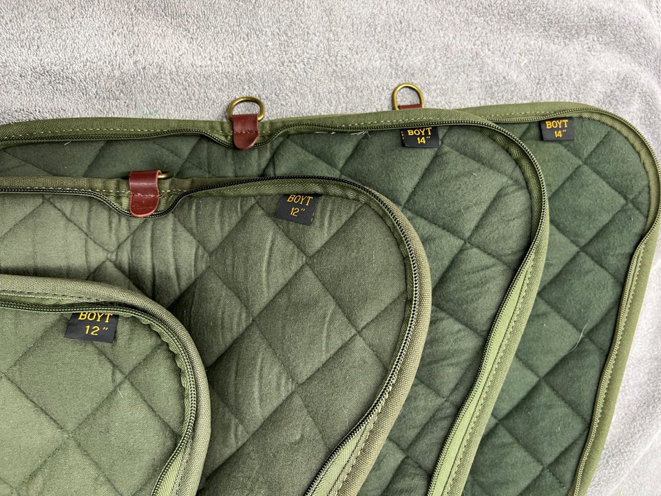 6 Boyt OD Green Heavy Duty Canvas Handgun Cases 2-12" 2-14" 2-16"x10 ...