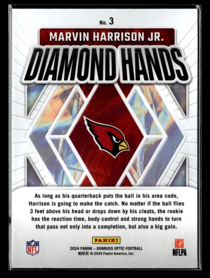 2024 Donruss Optic #3 Marvin Harrison Jr. Diamond Hands | eBay