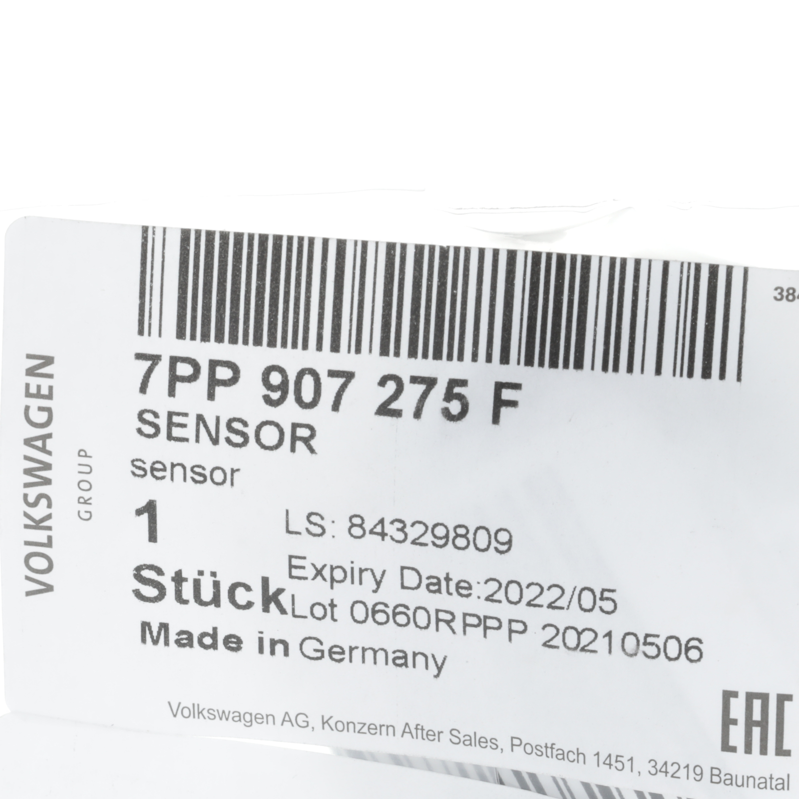 OEM GENUINE 2007-2014 Volkswagen Touareg Tire Pressure Sensor 7PP-907 ...