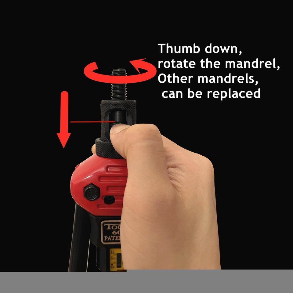 16" Hand Rivet Nut Setter Kit, Professional Long Handle Threaded Insert ...