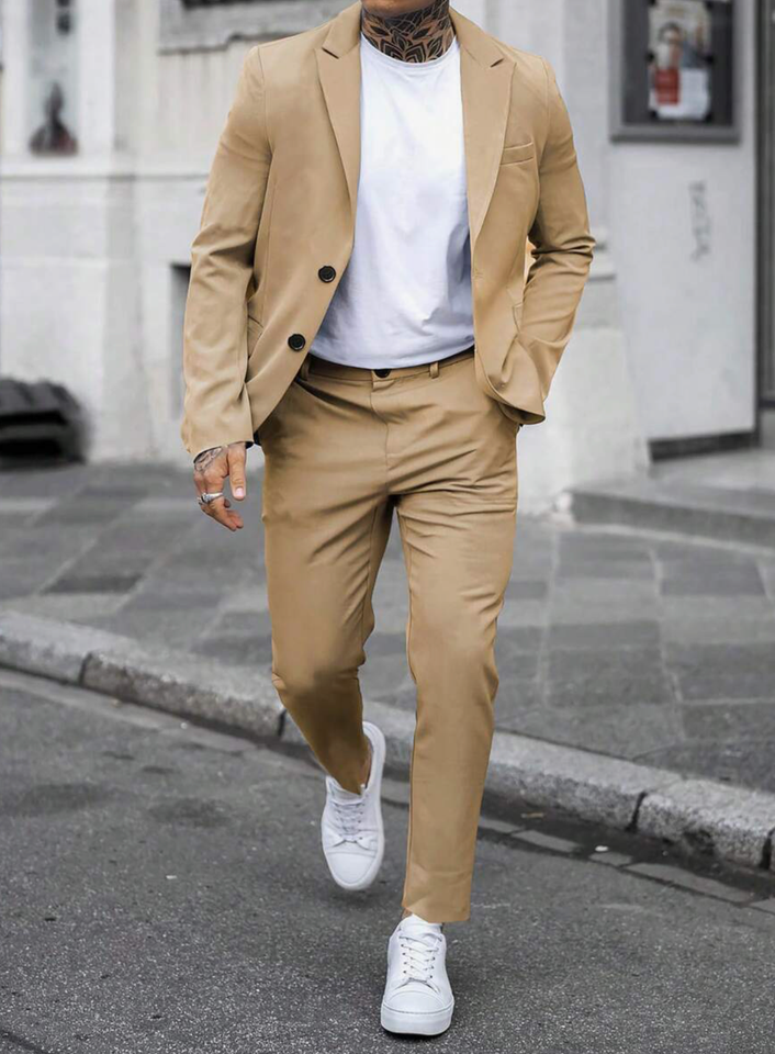 Trajes Para Hombre Color Caqui de Vestir Chaqueta Elegantes Saco ...