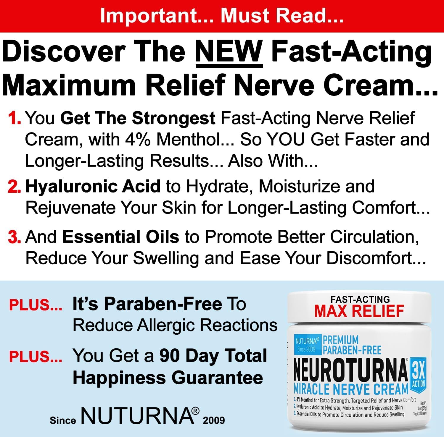 Neuropathy Nerve Relief Cream - Premium 3X 2.01 Fl Oz (Pack of 1) | eBay