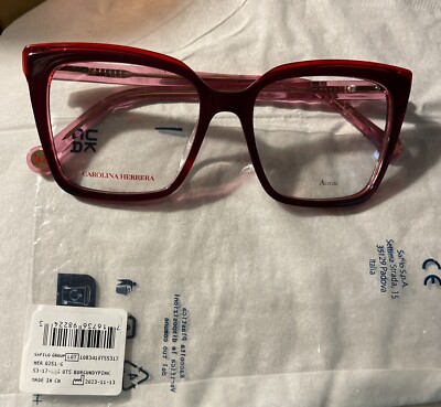 Woman Carolina herrera 0251/G Eyeglasses Frames 53-17-145 Burgundy/Pink ...