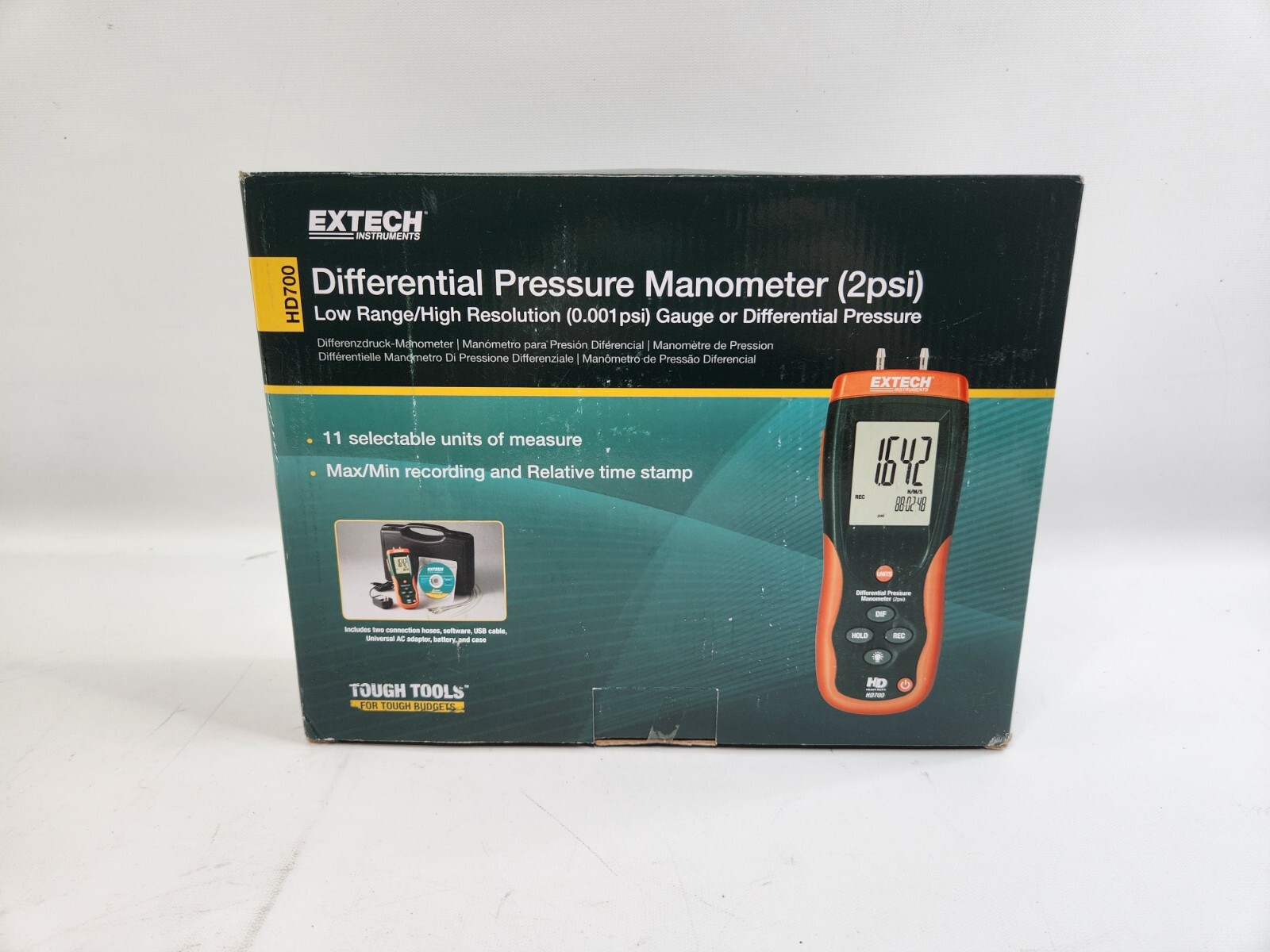 Extech HD700 Differential Pressure Manometer - 2PSI - Brand New Sealed ...