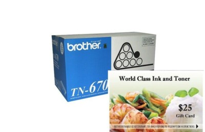 Genuine Brother TN-670 Toner Cartridge +FREE $25 Dinner Gift Card | eBay