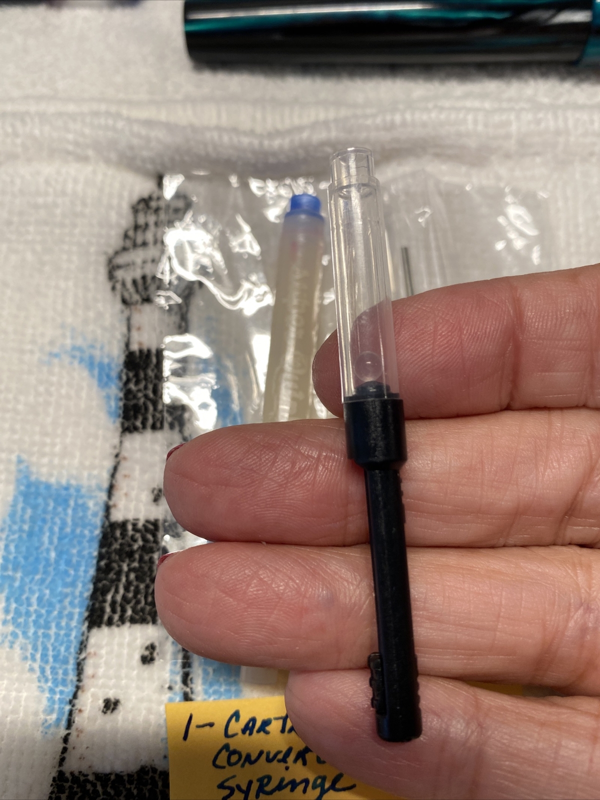 Parker Fountain Pen Ink Filling lot of 3 cyringe converter and empty ...