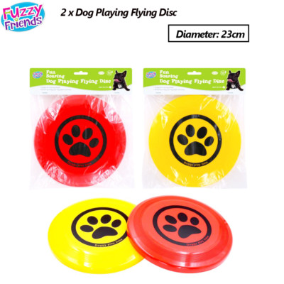 2 x Dog Puppy Flying Disco Fetch Throw Interactive Training Playing ...