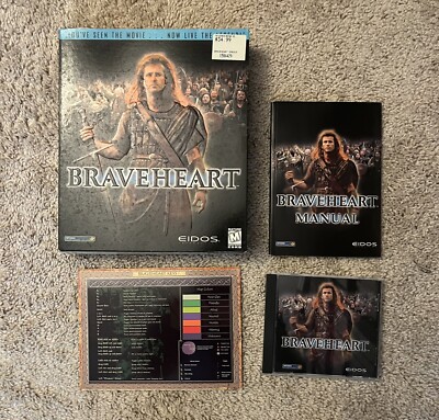 1999 BRAVEHEART Big Box Computer Game Brave Heart Mel Gibson Eidos PC ...
