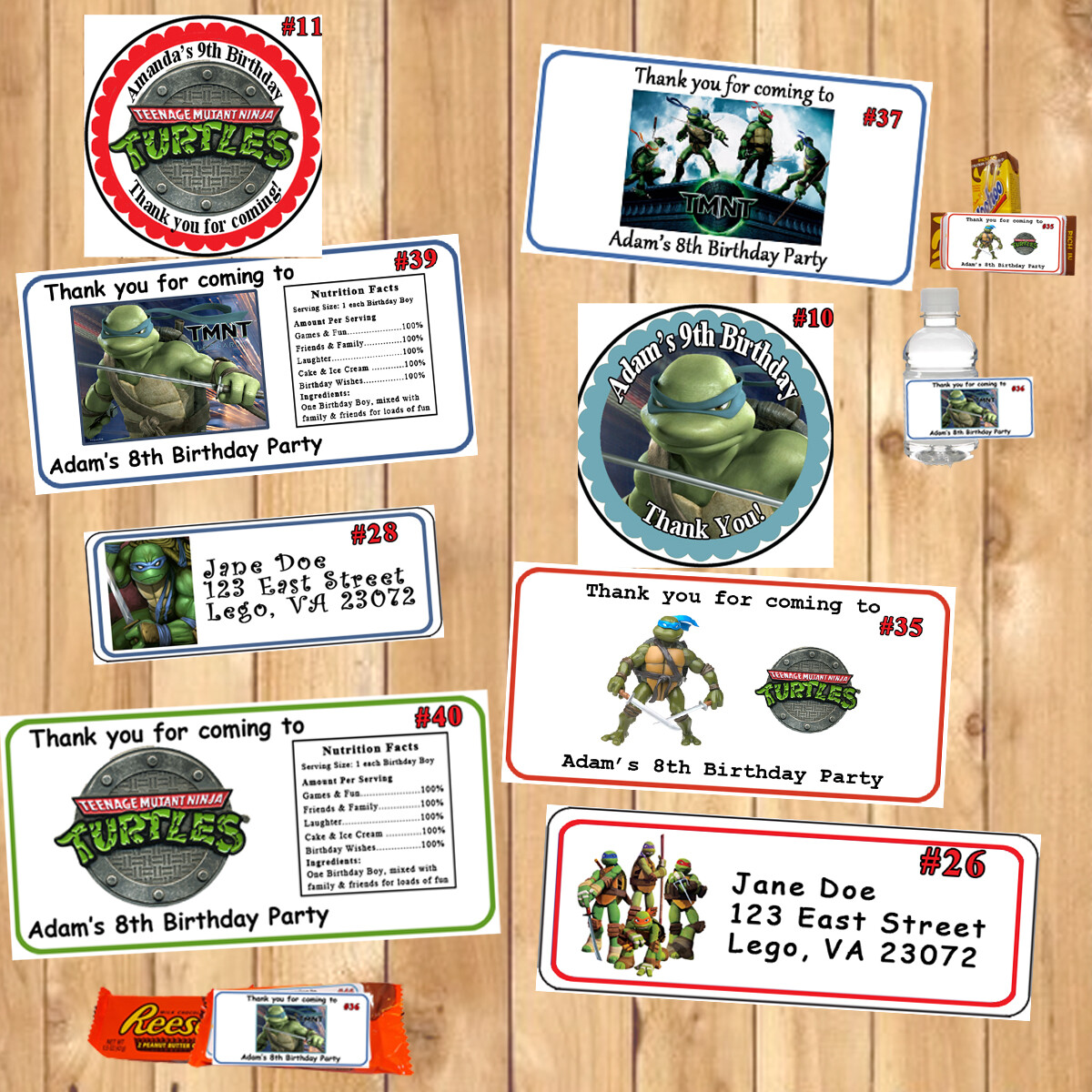 Ninja Turtle Labels For Parties