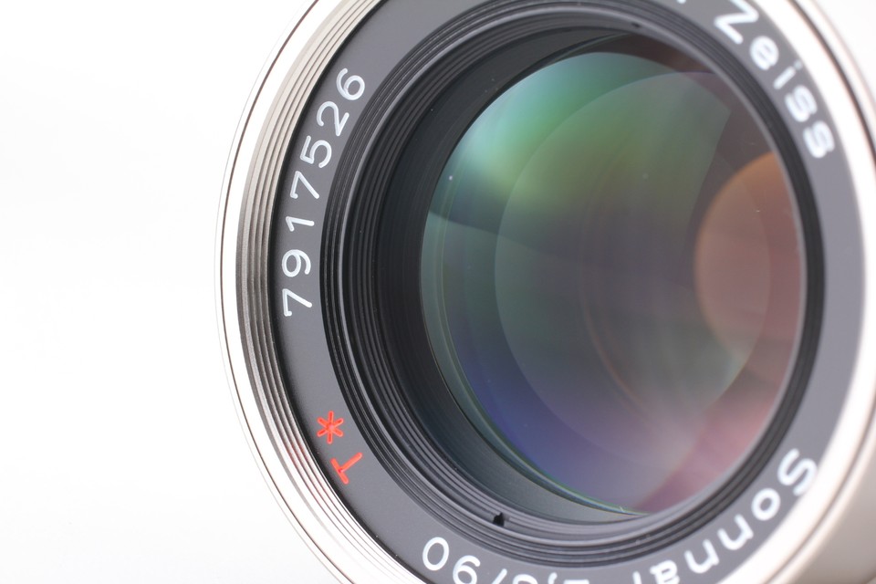 [ Top MINT in Box w/Hood ] Contax Carl Zeiss Sonnar T* 90mm F2.8 Lens ...