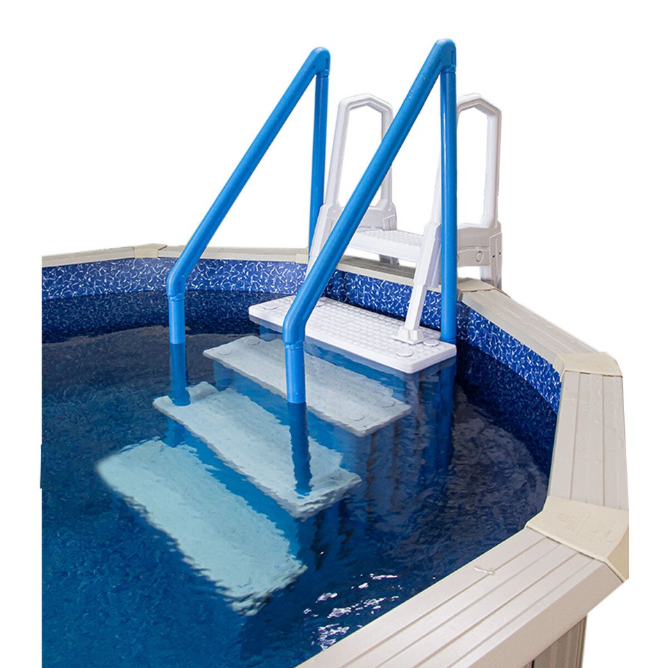 Aqua Select 28" Wide Above Ground Heavy Duty Swimming Pool Step Ladder ...