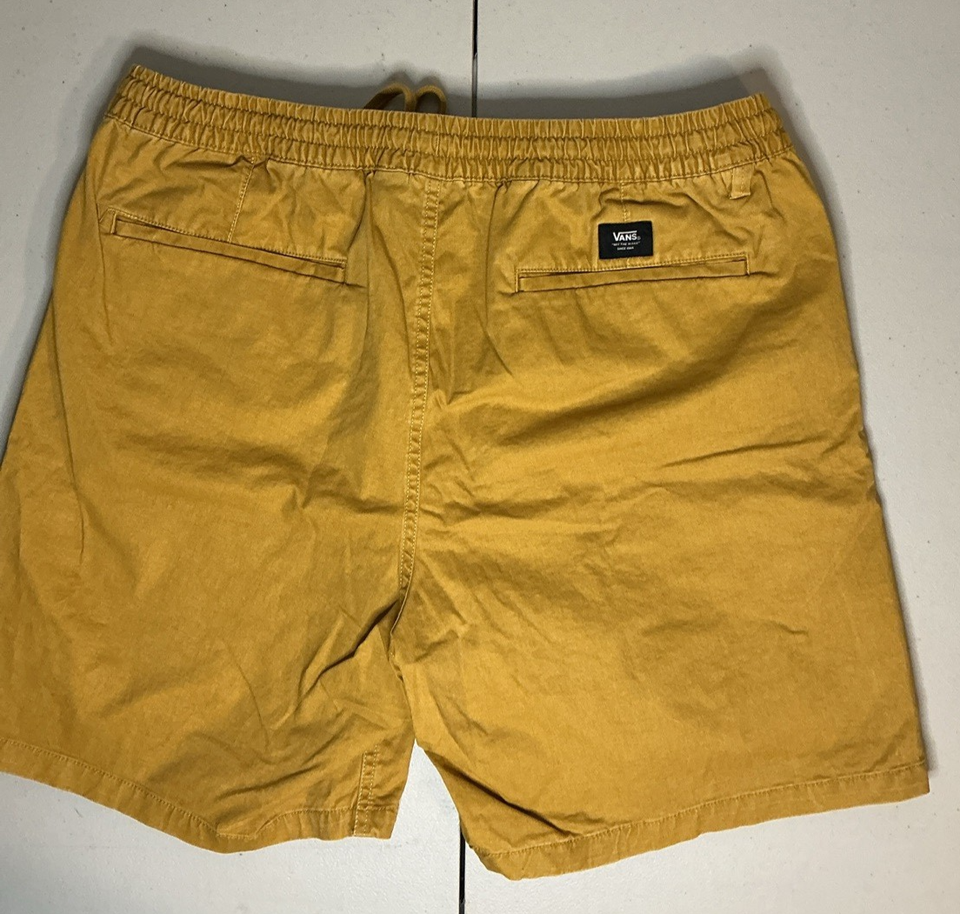 VANS RANGE ELASTIC SHORTS Relaxed Fit MEN’S XL Yellow Mustard Color ...