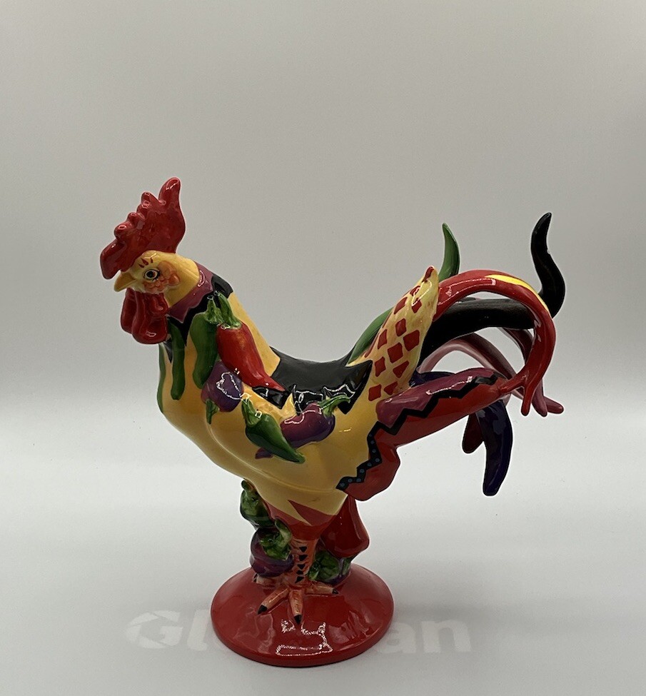 Poultry In Motion “Hot Wings” Multicolor Rooster Figurine Statue ...