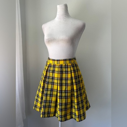 Hot Topic Yellow, Black & Red Plaid Print Pleated Mini Skirt | eBay