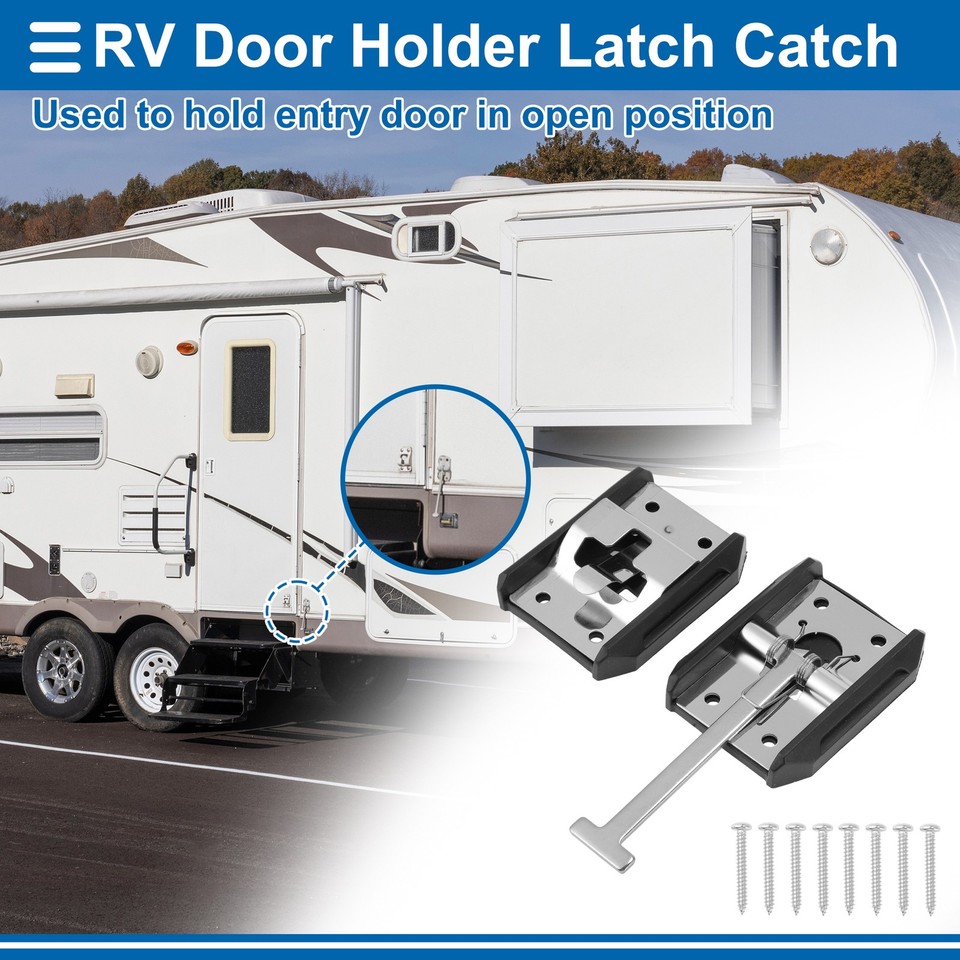 RV Door Holder Latch Catch 4" Trailer Door Latch Stainless Steel 2Pcs ...